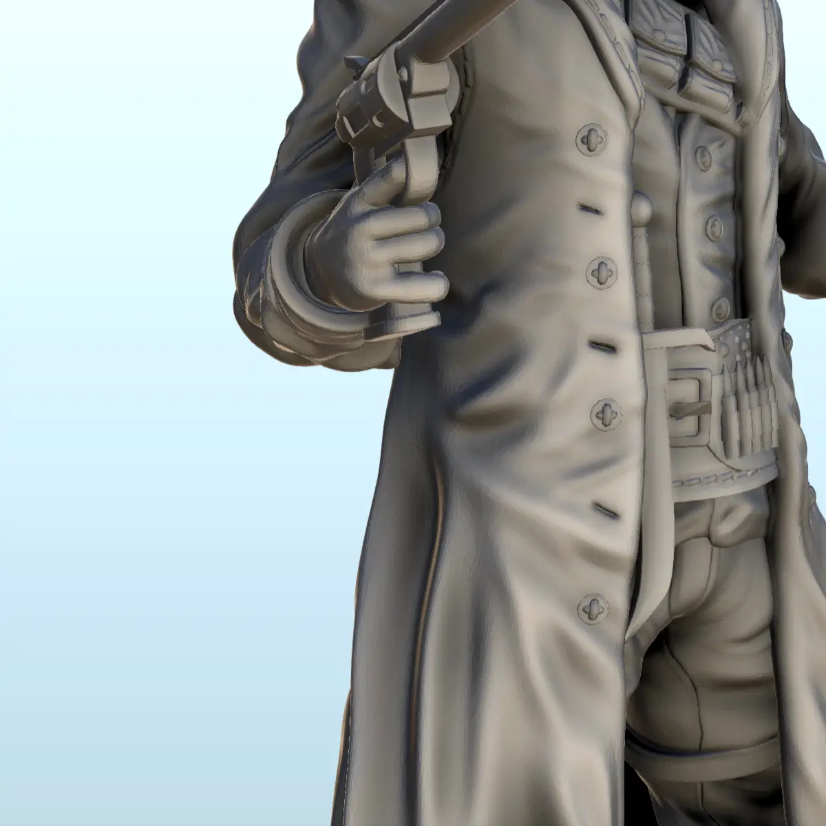 其他STL下载 - Bandit with coat and two guns (1) - Old West Figure mini ...