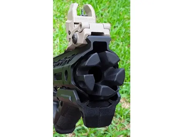 免费微型游戏与配件STL下载 - PWS CQB 556 Muzzle Device to suit Gel Blaster - 小黑不嘿