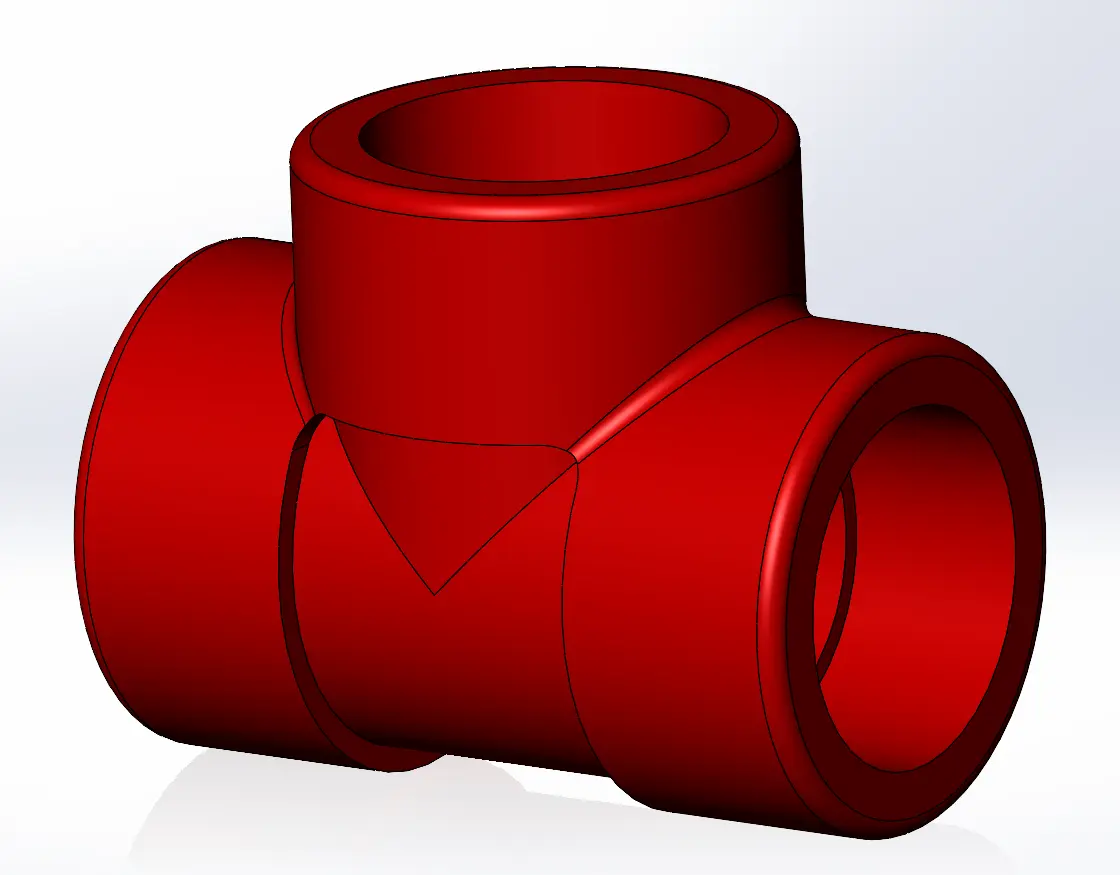 工具与零配件STL下载 - threaded tee - Belong