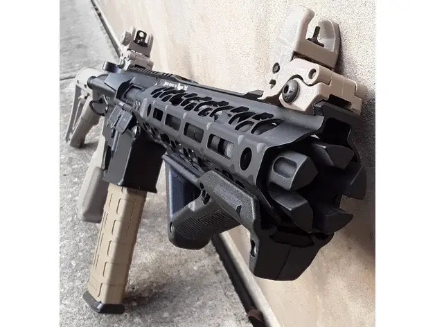 免费微型游戏与配件STL下载 - PWS CQB 556 Muzzle Device to suit Gel Blaster - 小黑不嘿