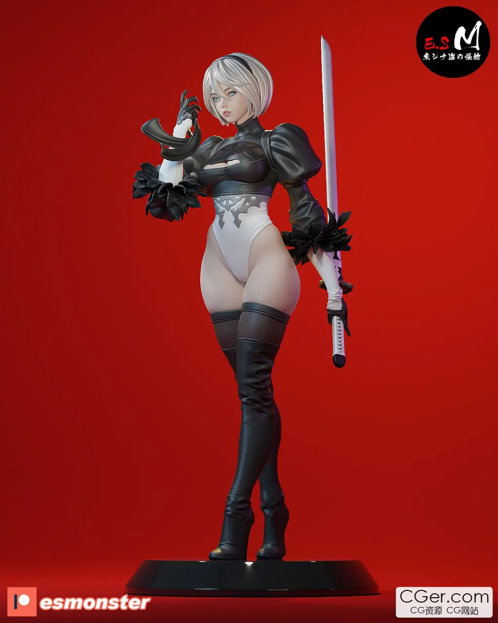 免费其他STL下载 - 机械纪元2B-Automata 2B-NSFW - 发丝er