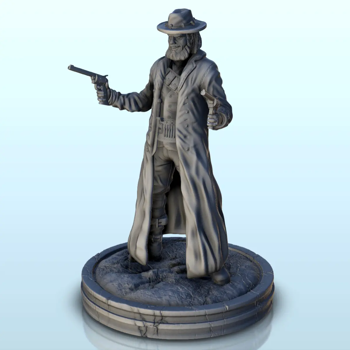 其他STL下载 - Bandit with coat and two guns (1) - Old West Figure mini ...