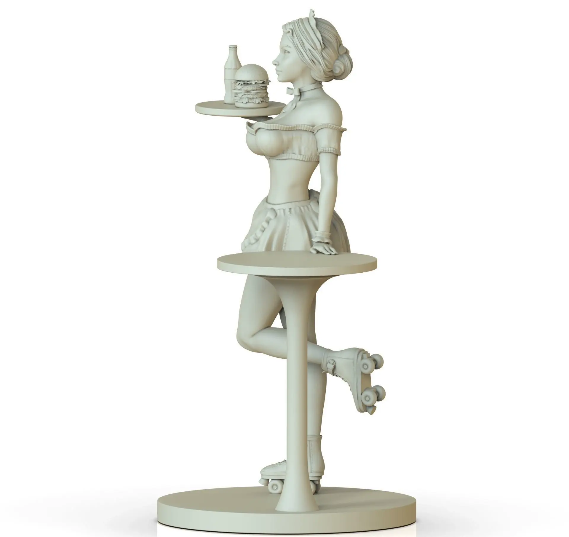 3D打印模型 | 3MF文件 | Artifex3D - Waitress on Roller skates | 创想云