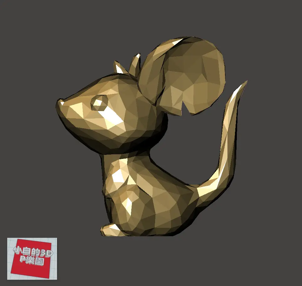 免费角色与怪物STL下载 - Low-Poly 3D Model - Mouse 低面數- 老鼠 - 小白的3DP乐园