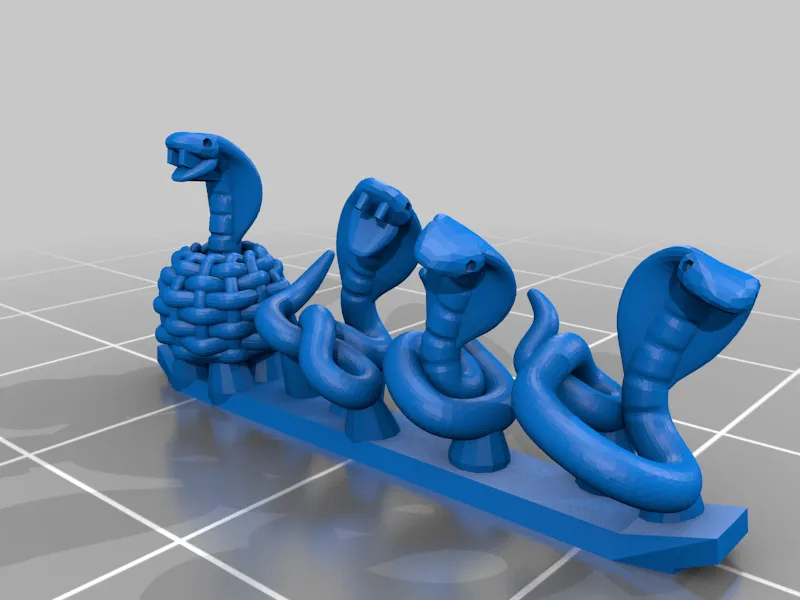 免费其他STL下载 - 各形态眼镜蛇 Snakes (Cobra) - FDM-金刀