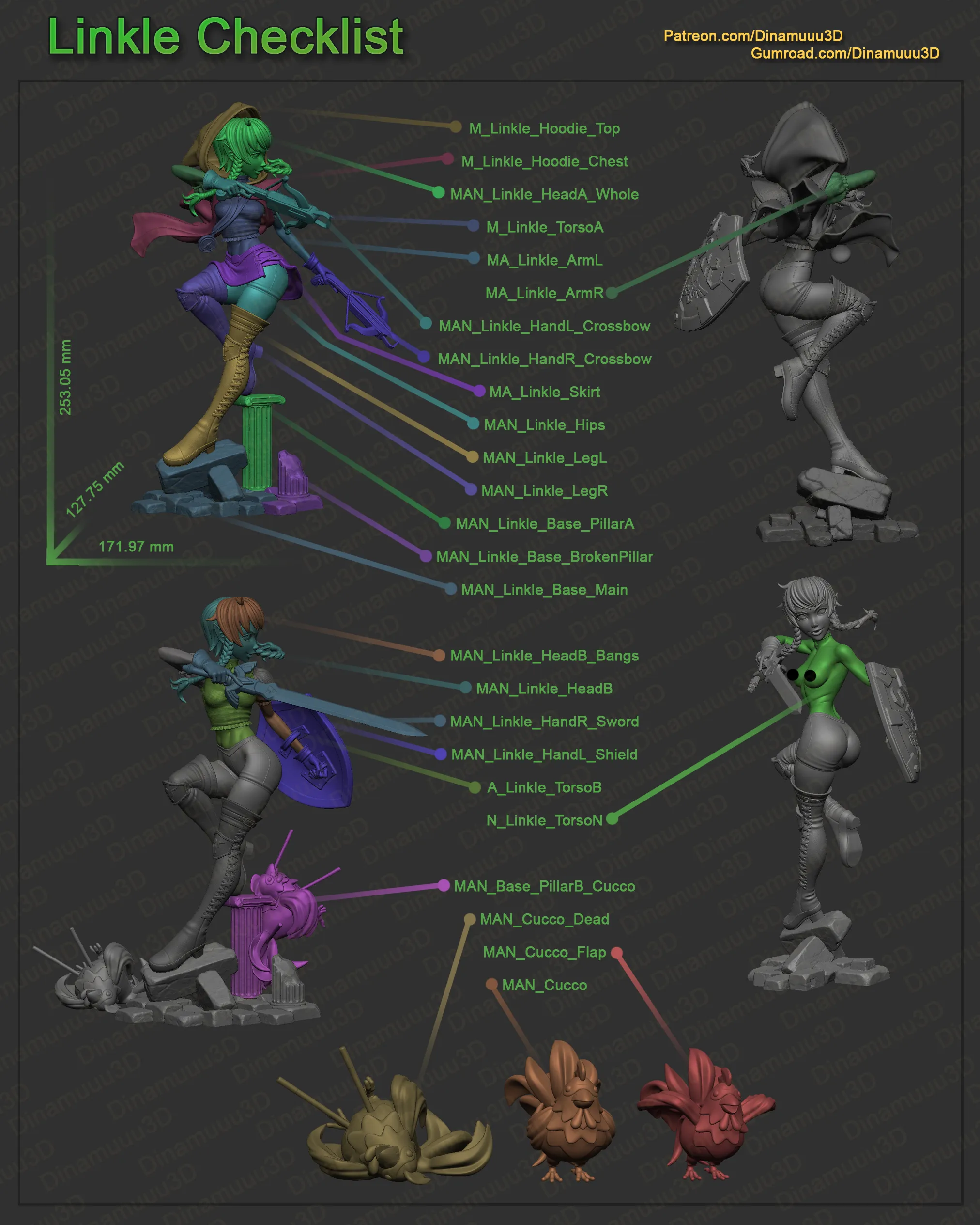 免费其他STL下载 - Linkle_Alternate - 发丝er