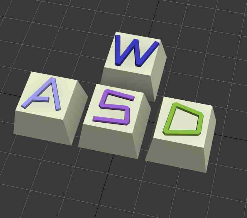 个性WASD键帽 | 3D模型下载 | 创想云
