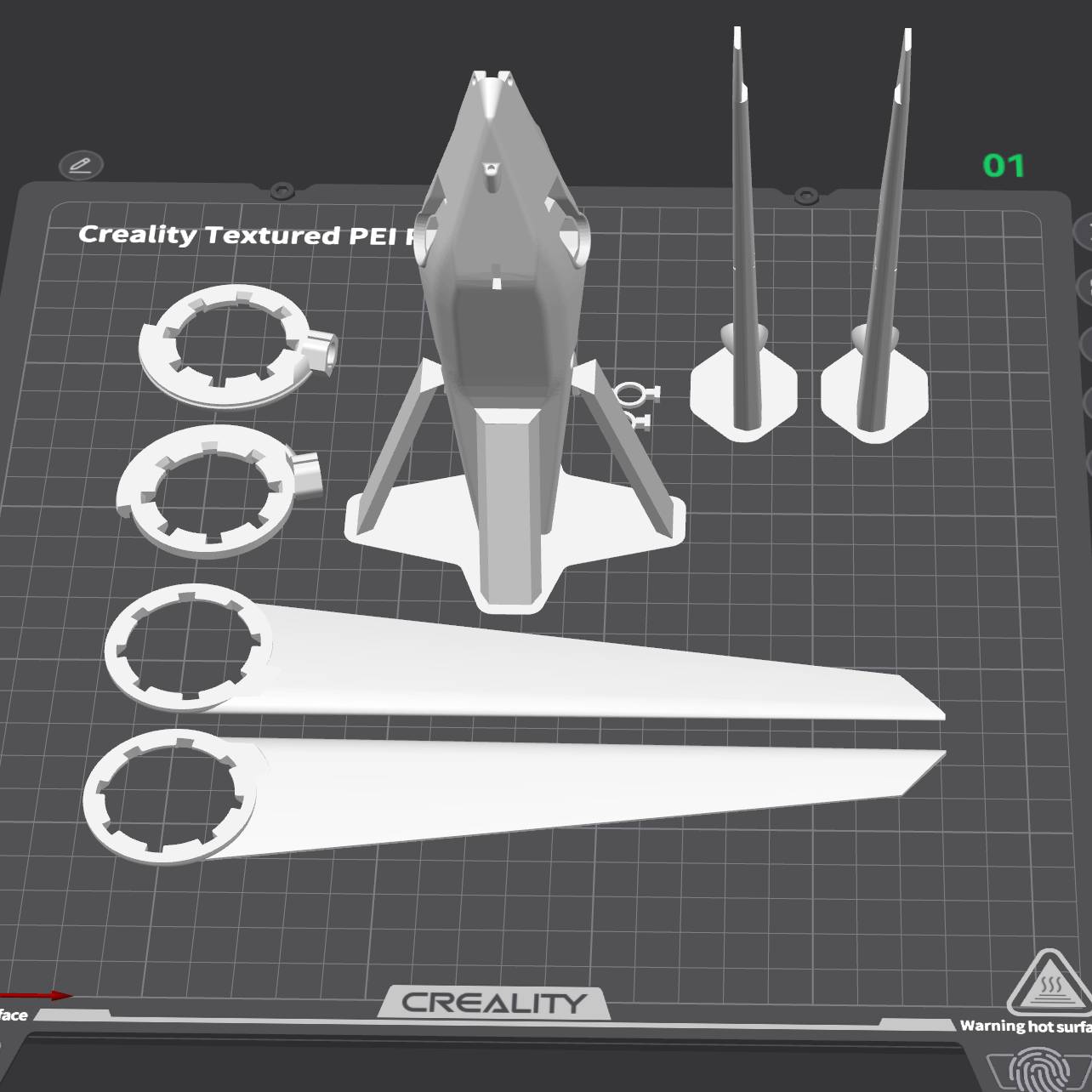 3D打印模型 | 3MF文件 | Y172 VTOL 雨燕飞行器 灵笼2PV白老板座驾 | 创想云