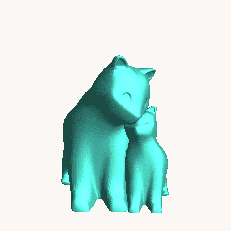 cuddling-cats-rescale | 3D models download | Creality Cloud